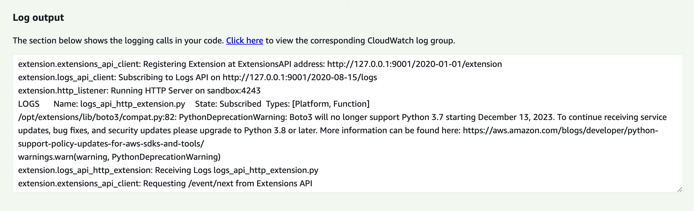 How to Send AWS Lambda Logs API to S3